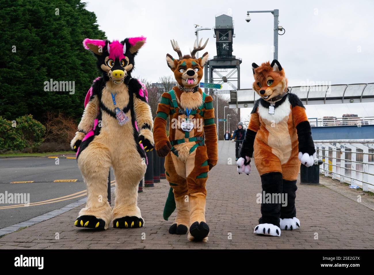 Glasgow, Scotland, UK. 8th February, 2025. Participants in furry suits ...