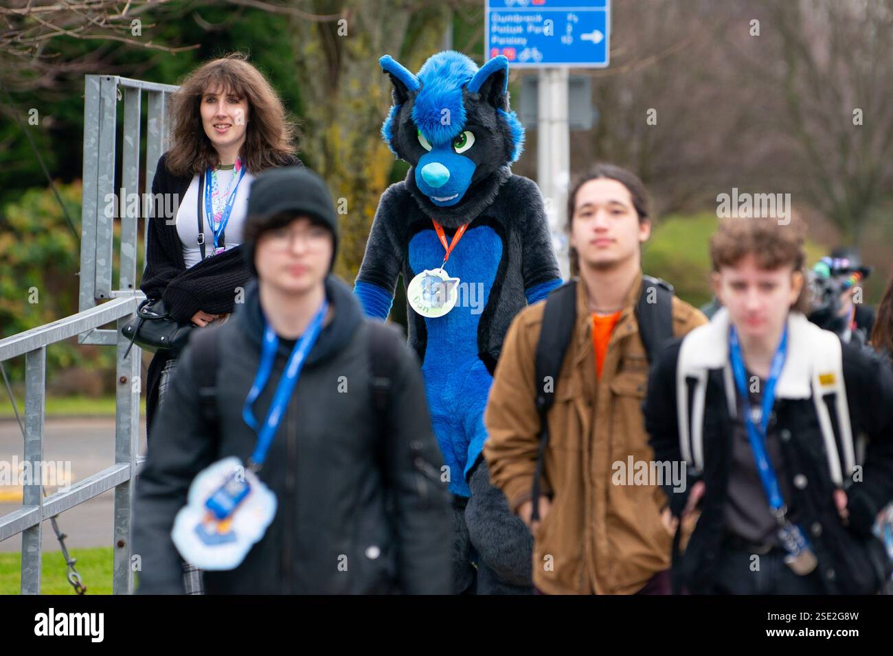 Glasgow, Scotland, UK. 8th February, 2025. Participants in furry suits ...