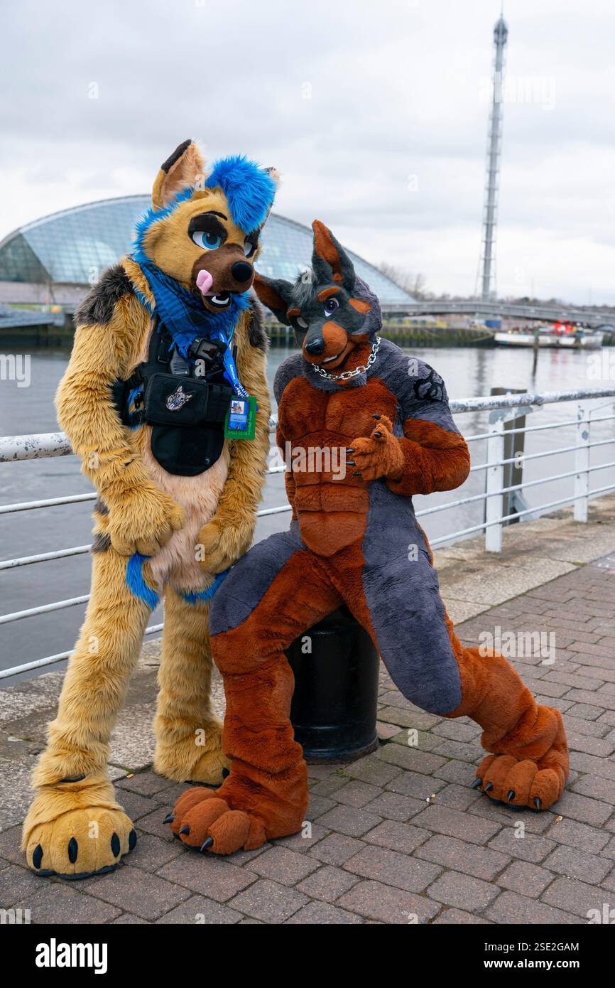 Glasgow, Scotland, UK. 8th February, 2025. Participants in furry suits ...