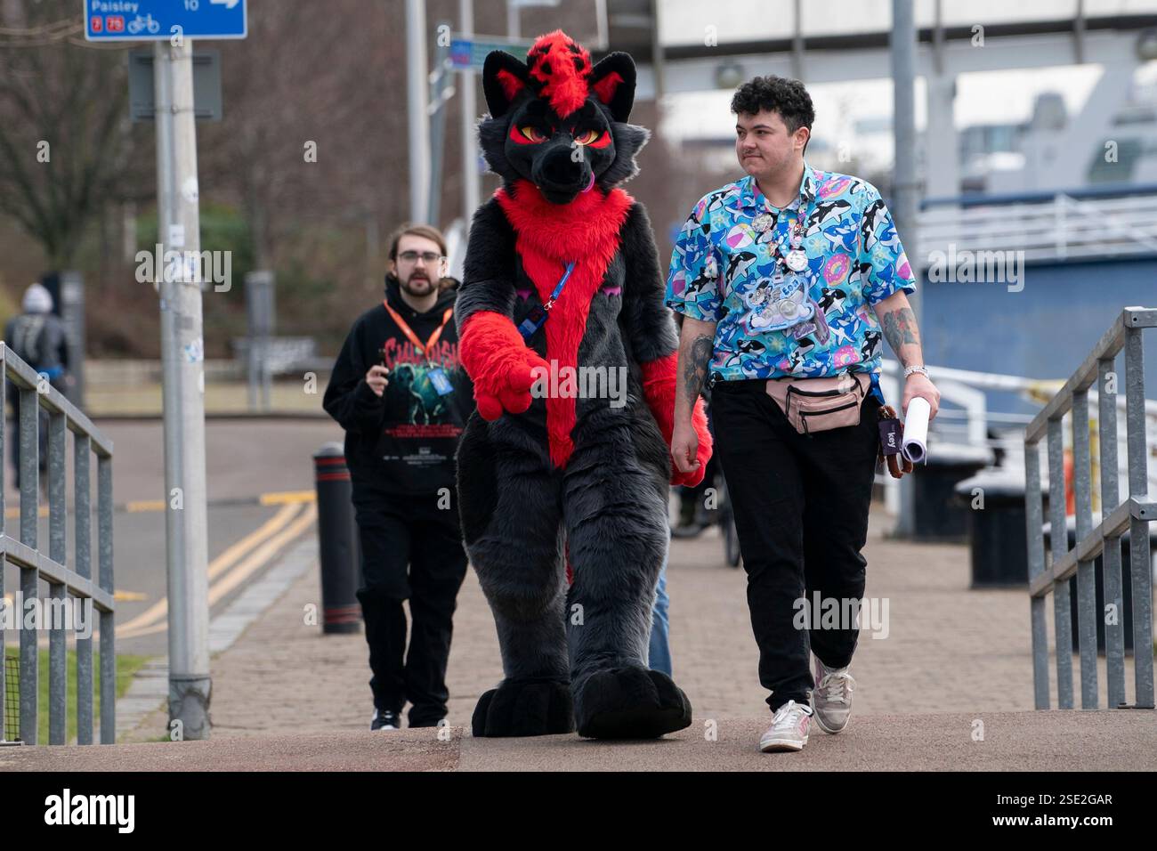 Glasgow, Scotland, UK. 8th February, 2025. Participants in furry suits ...