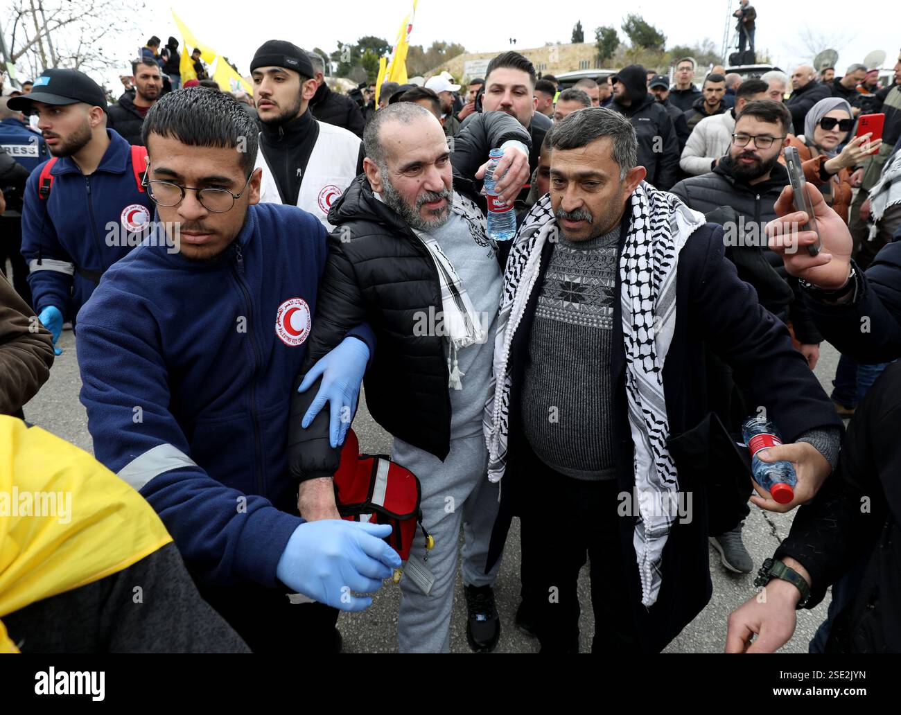 Ramallah, Palestinian Territories. 08th Feb, 2025. Palestinian ...