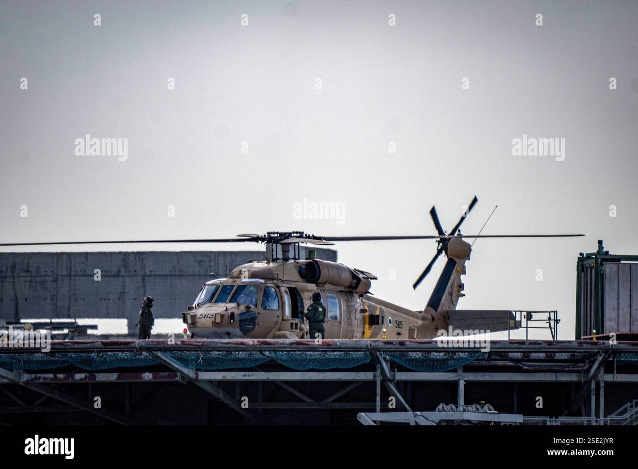 Tel Aviv, Israel. 08th Feb, 2025. An Israeli military helicopter ...
