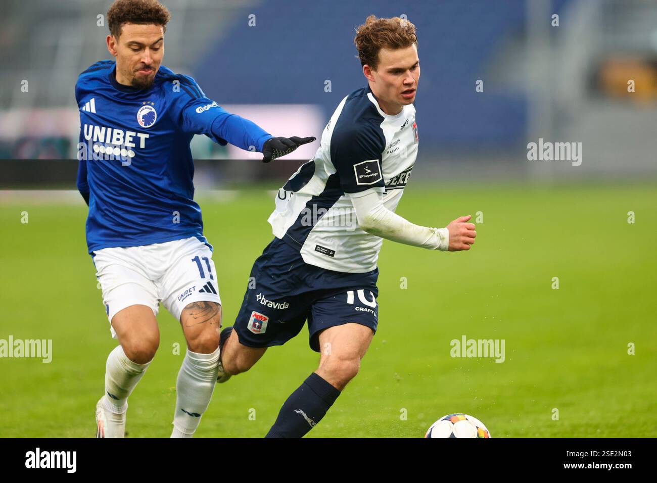 Aarhus, Denmark. 08th Feb, 2025. Superliga traeningkampen mellem AGF og ...