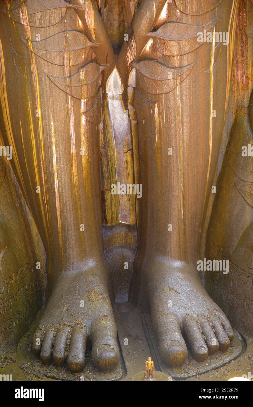 Foot of 57 feet high statue of lord Bahubali known as Gomateshvara in ...