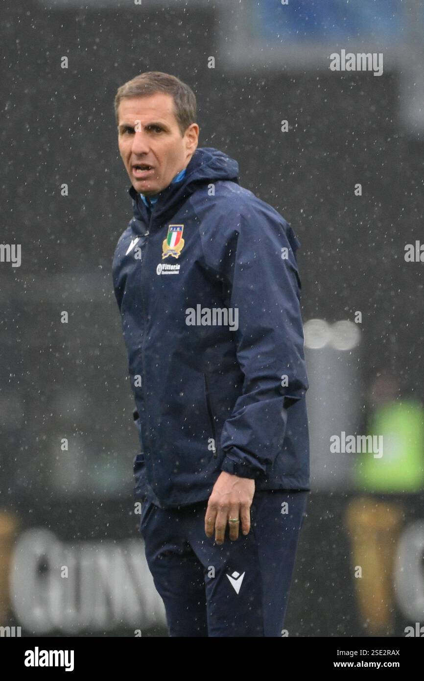 Roma, Italia. 08th Feb, 2025. Italia's Gonzalo Quesada head coach ...