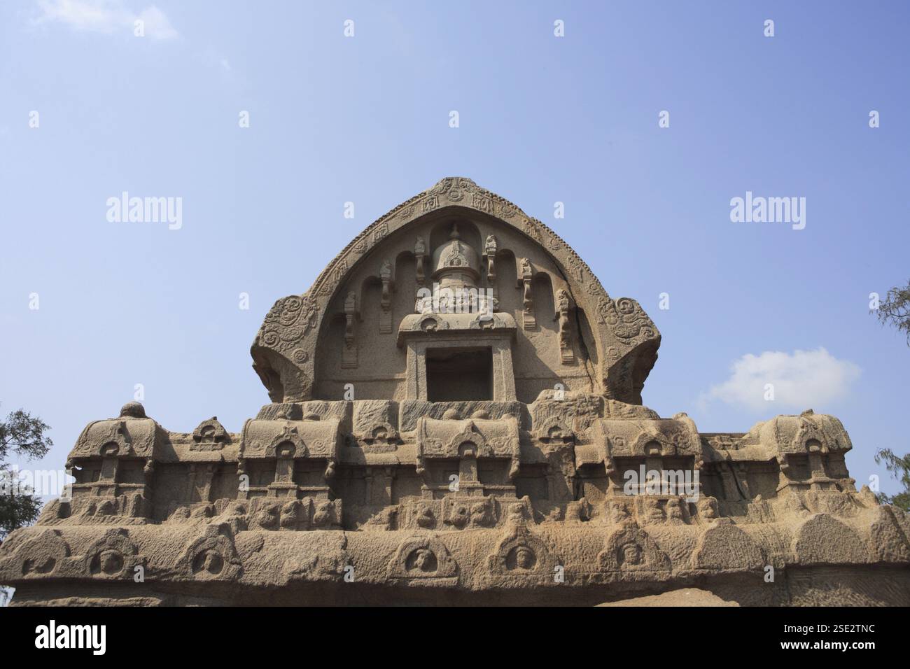 Bhima Ratha and Pancha Rathas carved Monolith rock carving temples ...