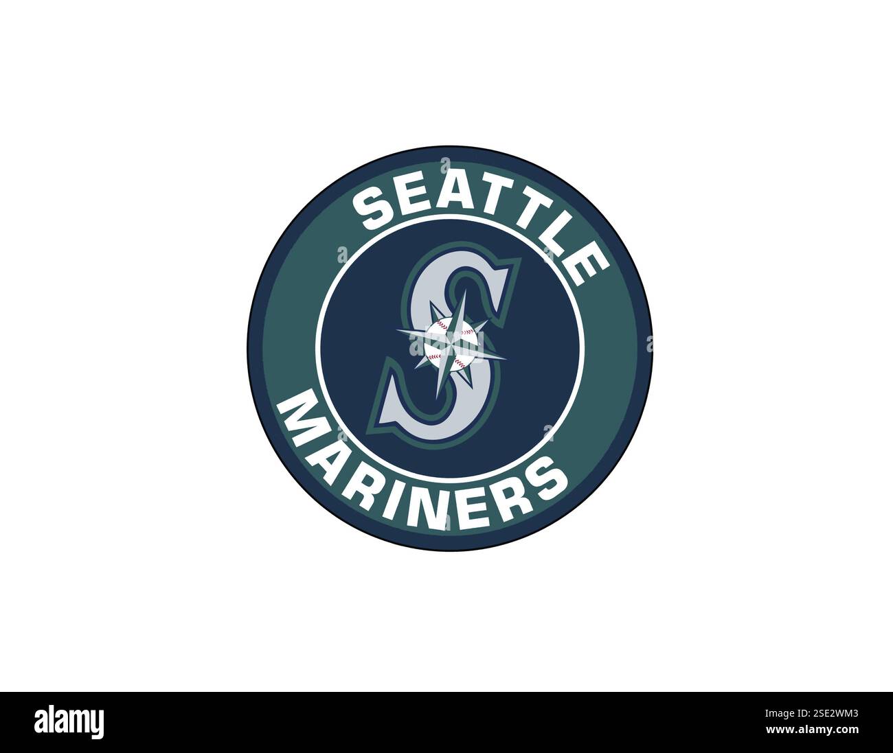 Rotated to right, Seattle Mariners Logo Cap, Baseball, Logo Stock Photo ...