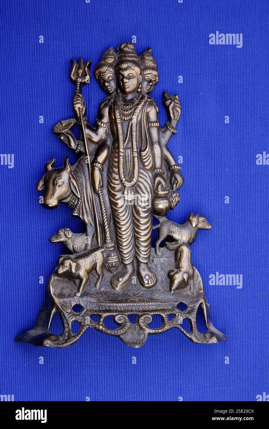 Copper statue of three face god shree gurudev Datta, Pune, Maharashtra ...
