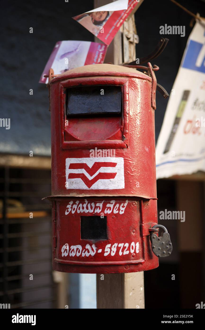 Post Box, Karnataka, Deccan Plateau, India, Asia Stock Photo - Alamy