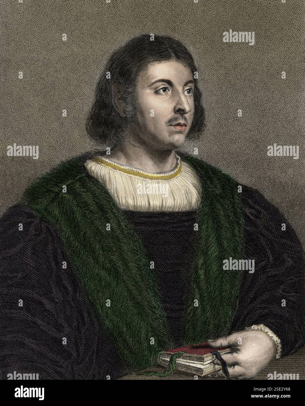 Portrait of Giovanni Boccaccio - Jean Boccace - 1313-1375 Stock Photo ...