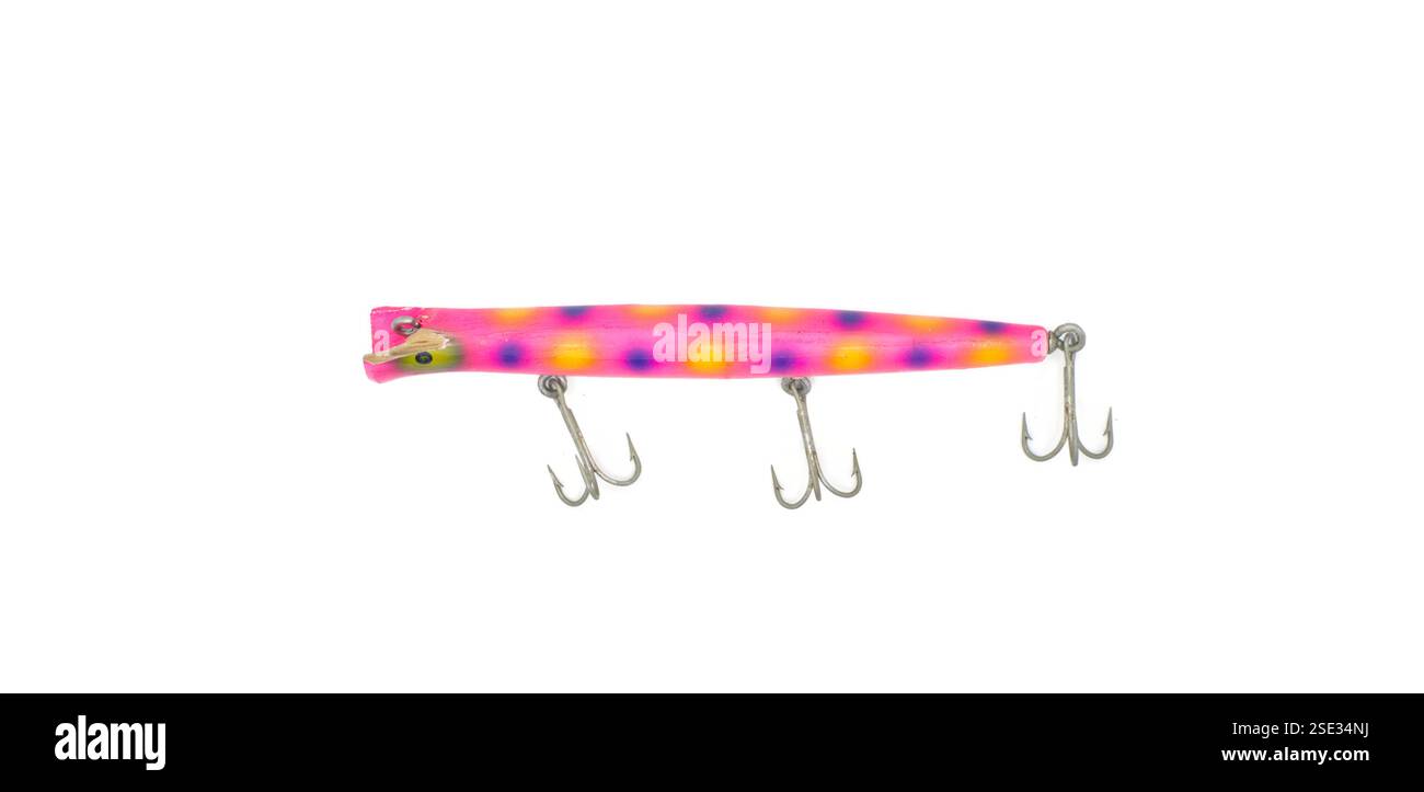 Vintage old school retro wood wooden pencil plug fish fishing lure with ...