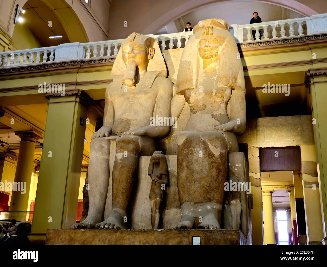 Cairo, Egypt, February 1 2025: Amenhotep III and Tiye Colossal Statue ...