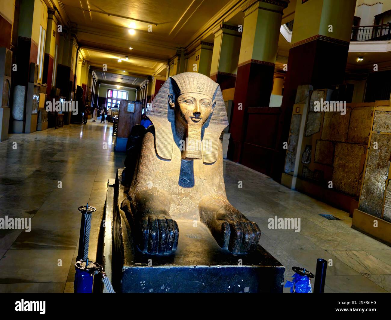 Cairo, Egypt, February 1 2025: The Sphinx statue inside the Egyptian or ...