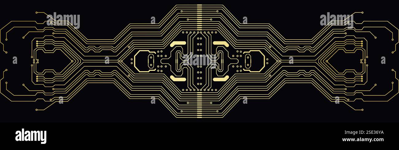 Abstract background illustration of golden circuit board texture Stock ...