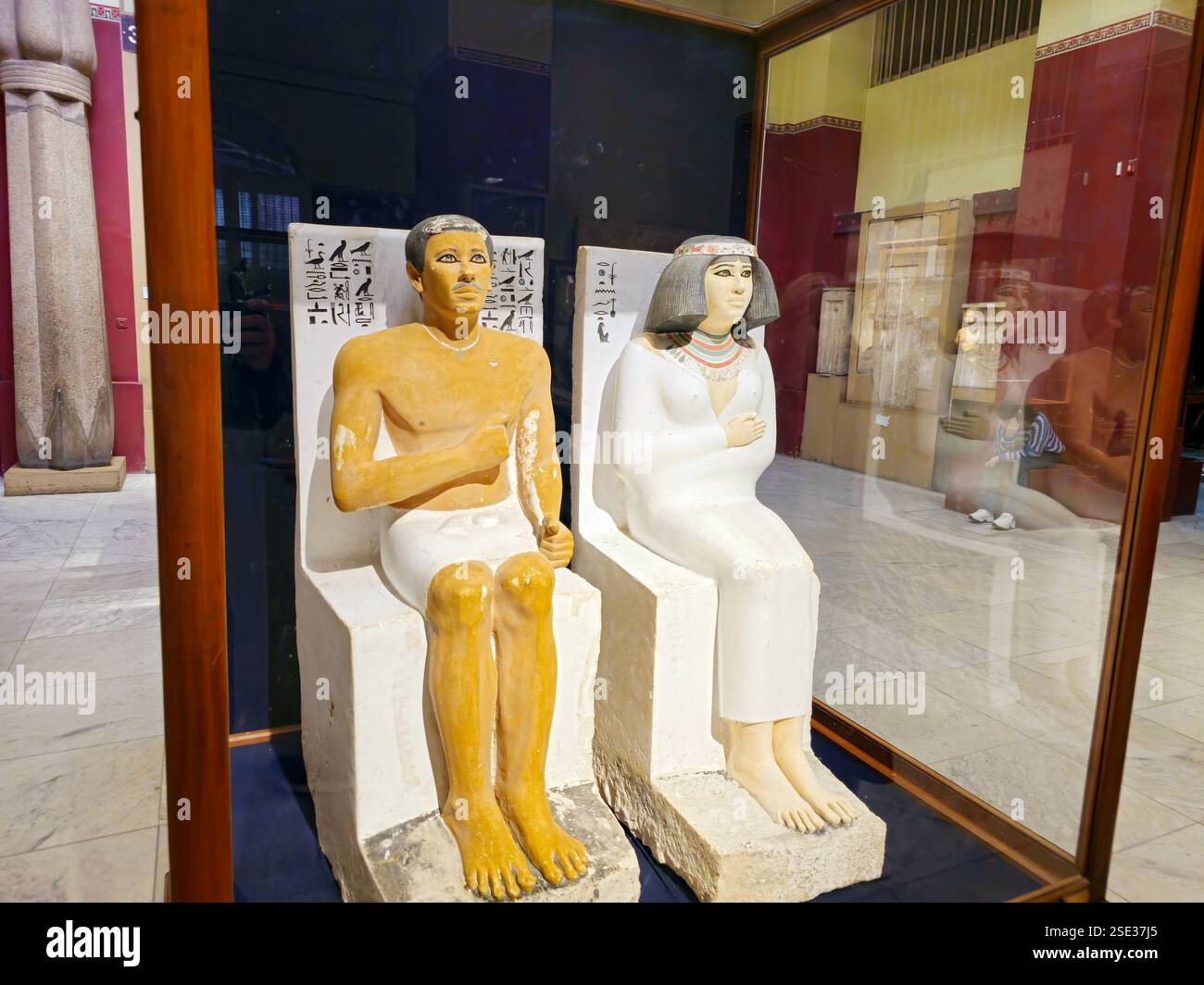 Cairo, Egypt, February 1 2025: Rahotep and Nofret (2575-2550 BC) inside ...