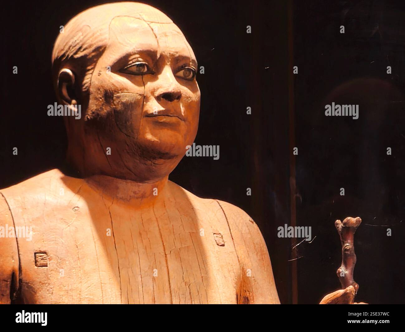 Cairo, Egypt, February 1 2025: The wooden statue of Kaaper Ka’aper ...