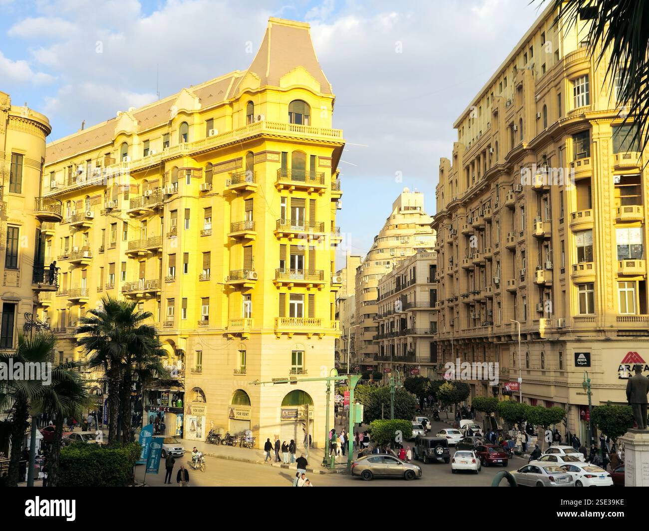 Cairo, Egypt, February 1 2025: Talaat Harb Square is a historic place ...