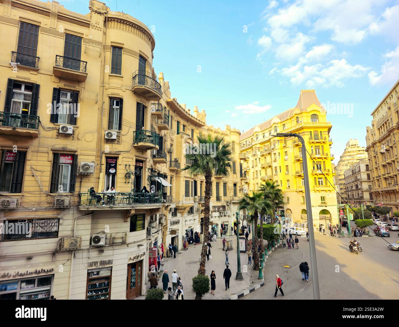 Cairo, Egypt, February 1 2025: Talaat Harb Square is a historic place ...