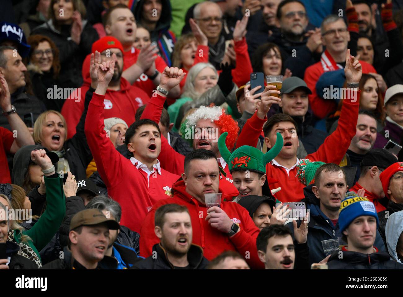 during the Six Nations rugby union match between Italy and Wales at the ...