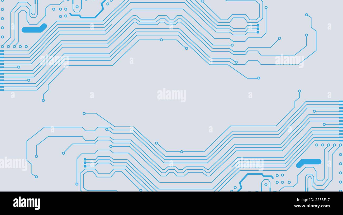 Blue circuit board texture pattern on light grey background Stock ...