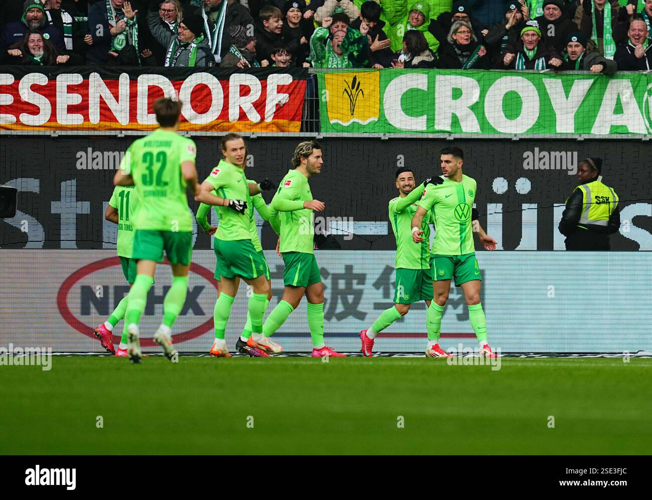 Volkswagen Arena, Wolfsburg, Germany. 08th Feb, 2025. Konstantinos ...