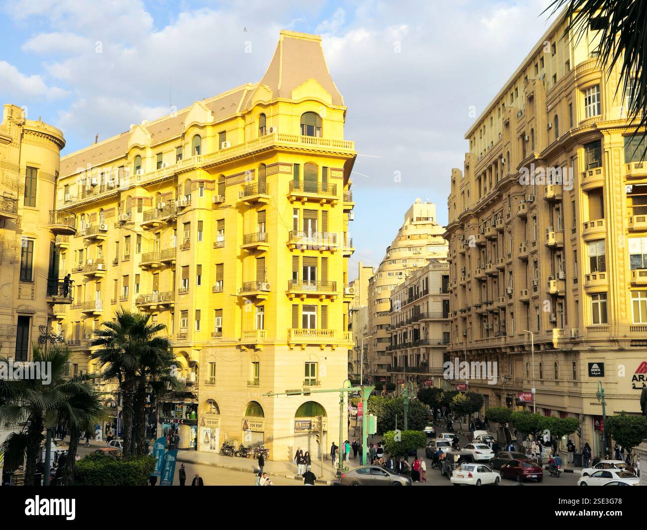 Cairo, Egypt, February 1 2025: Talaat Harb Square is a historic place ...