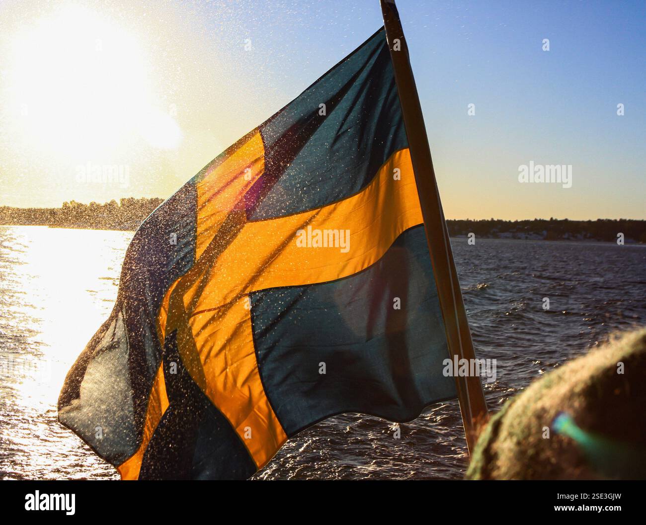 Swedish Flag on a Boat Stock Photo - Alamy