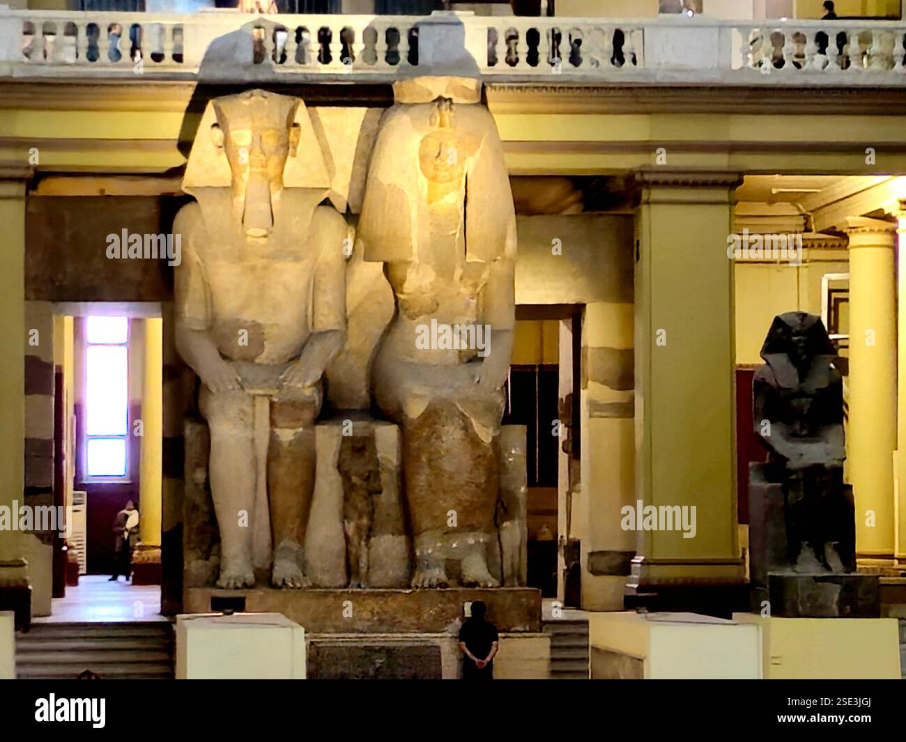 Cairo, Egypt, February 1 2025: Amenhotep III and Tiye Colossal Statue ...