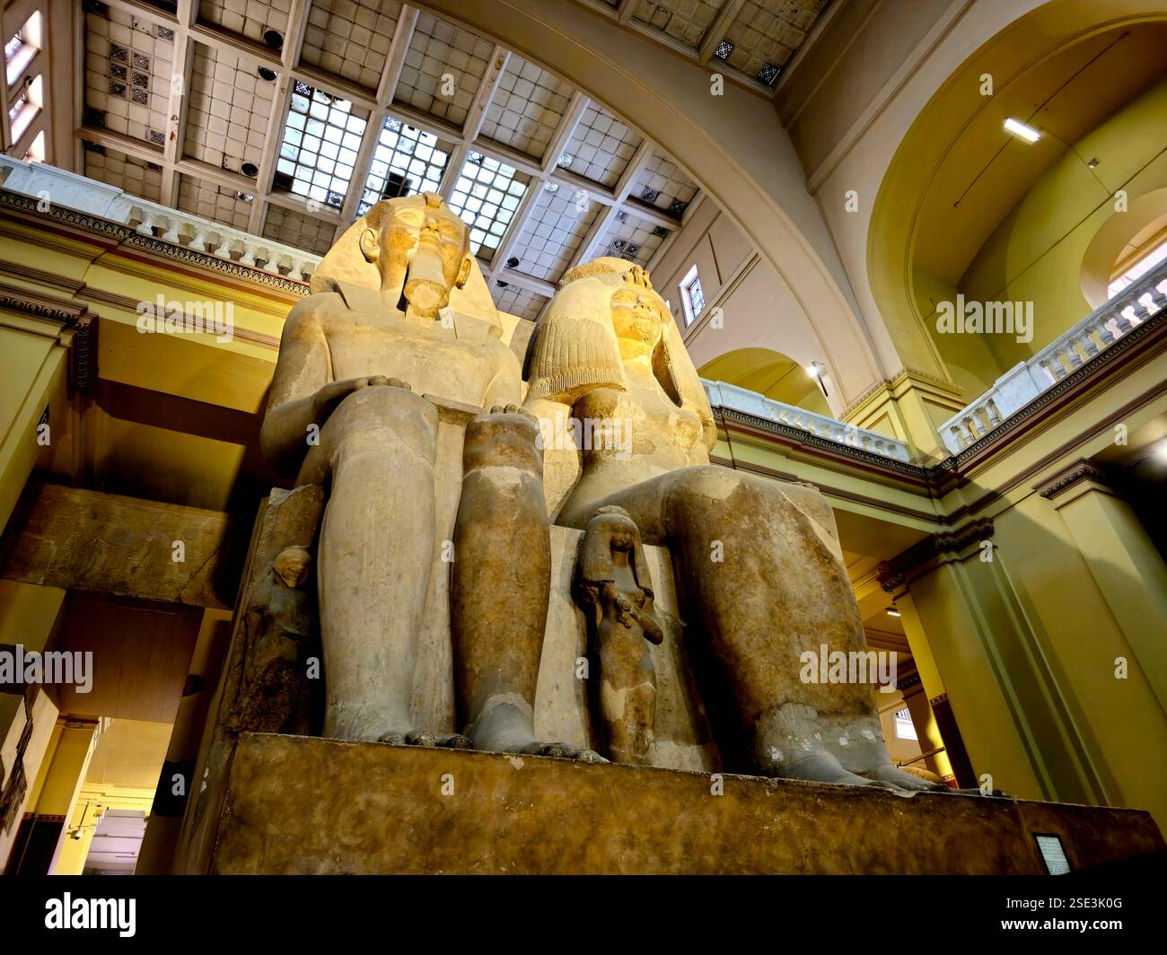 Cairo, Egypt, February 1 2025: Amenhotep III and Tiye Colossal Statue ...