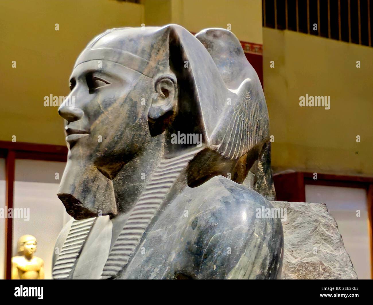 Cairo, Egypt, February 1 2025: Khafre Enthroned Ka statue of the Pharaoh Khafre inside the ...