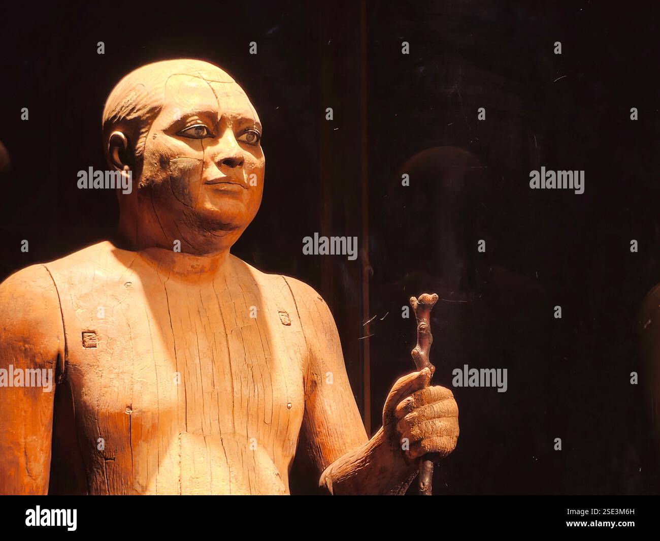 Cairo, Egypt, February 1 2025: The wooden statue of Kaaper Ka’aper ...