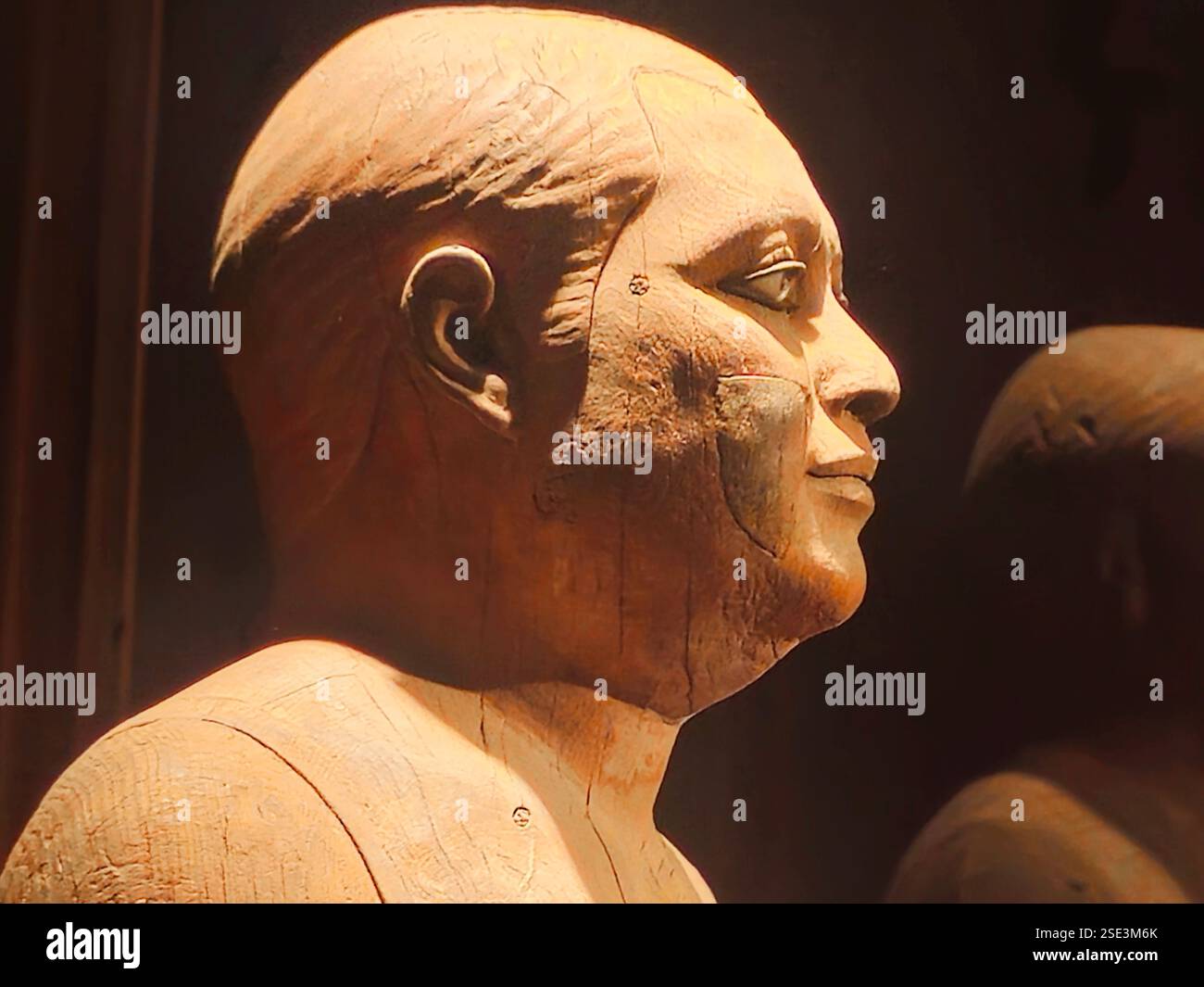 Cairo, Egypt, February 1 2025: The wooden statue of Kaaper Ka’aper ...