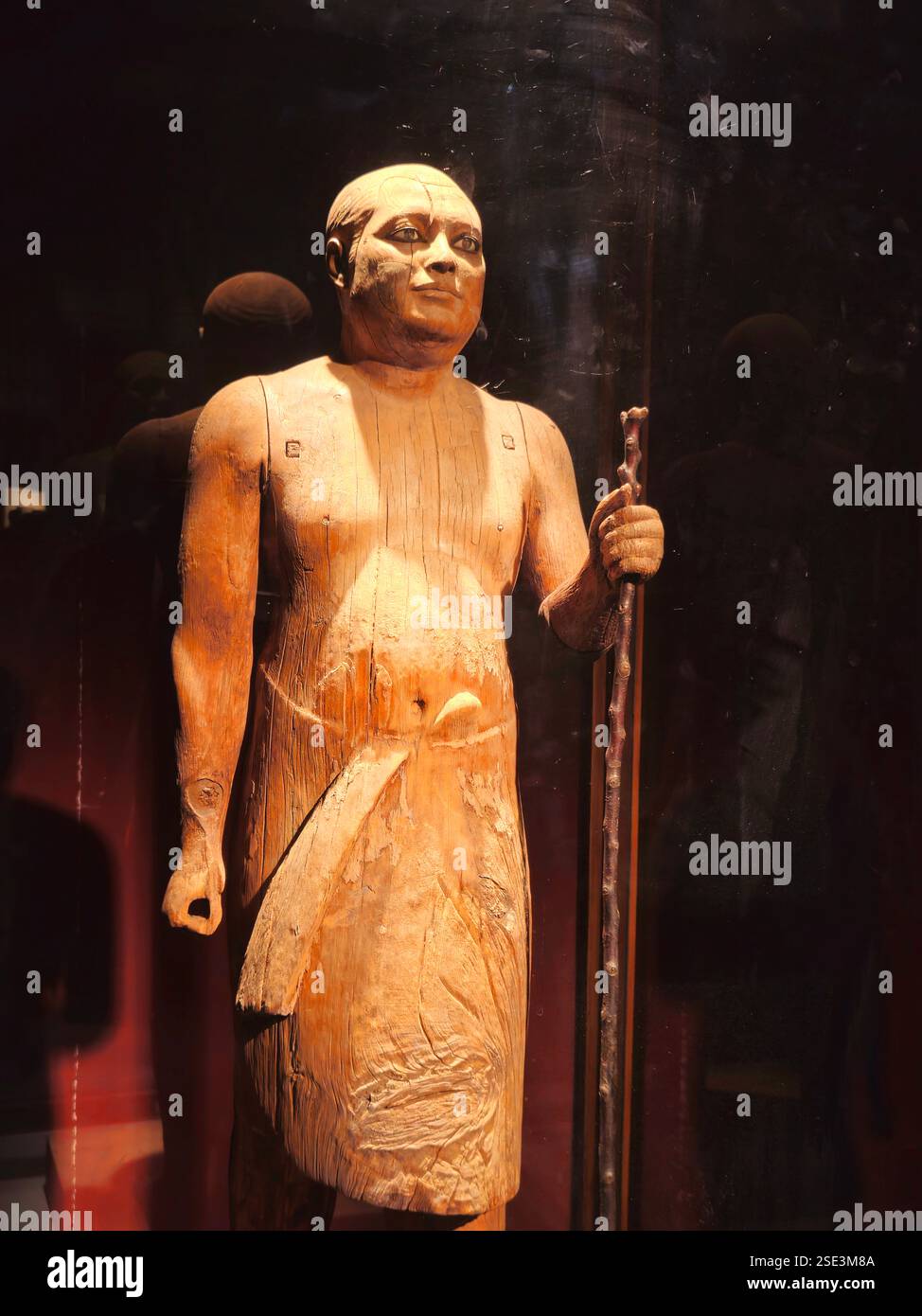 Cairo, Egypt, February 1 2025: The wooden statue of Kaaper Ka’aper ...