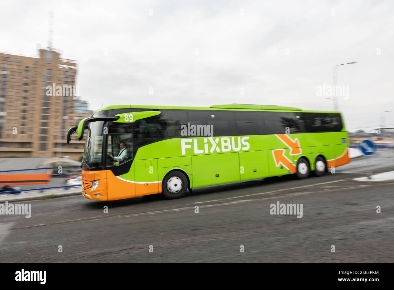 OSTRAVA, CZECHIA - OCTOBER 19, 2023: Mercedes-Benz Tourismo E17 RHD L ...