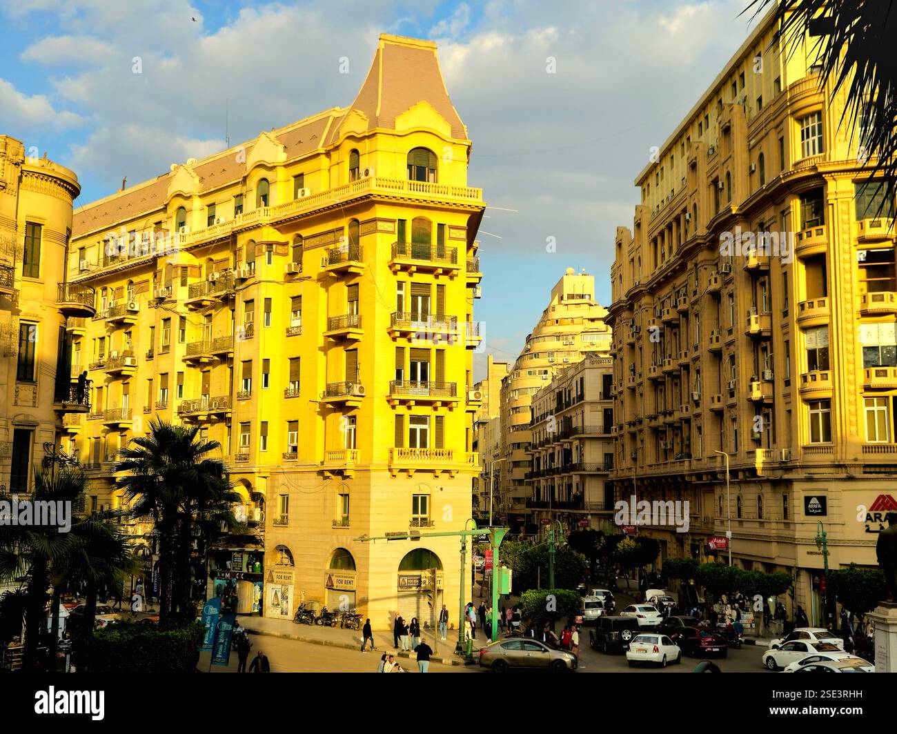 Cairo, Egypt, February 1 2025: Talaat Harb Square is a historic place ...
