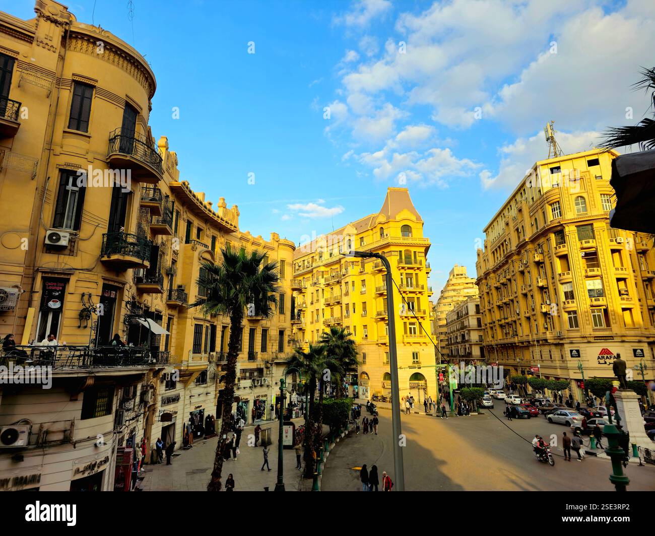 Cairo, Egypt, February 1 2025: Talaat Harb Square is a historic place ...