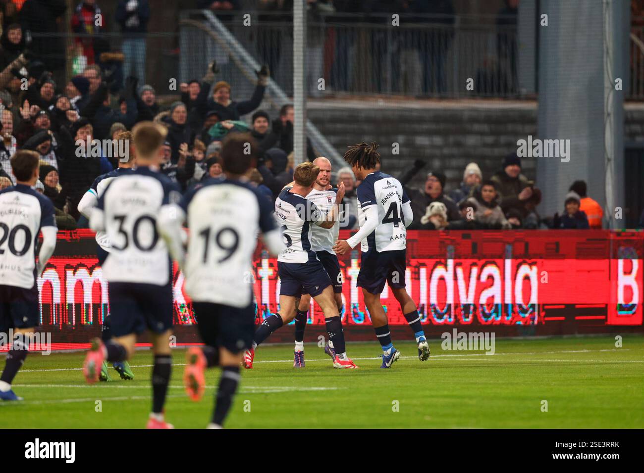 Aarhus, Denmark. 08th Feb, 2025. Superliga traeningkampen mellem AGF og ...