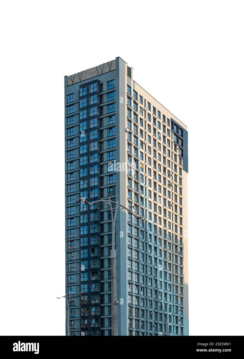 Modern skyscraper with a sleek architectural design and glass windows ...