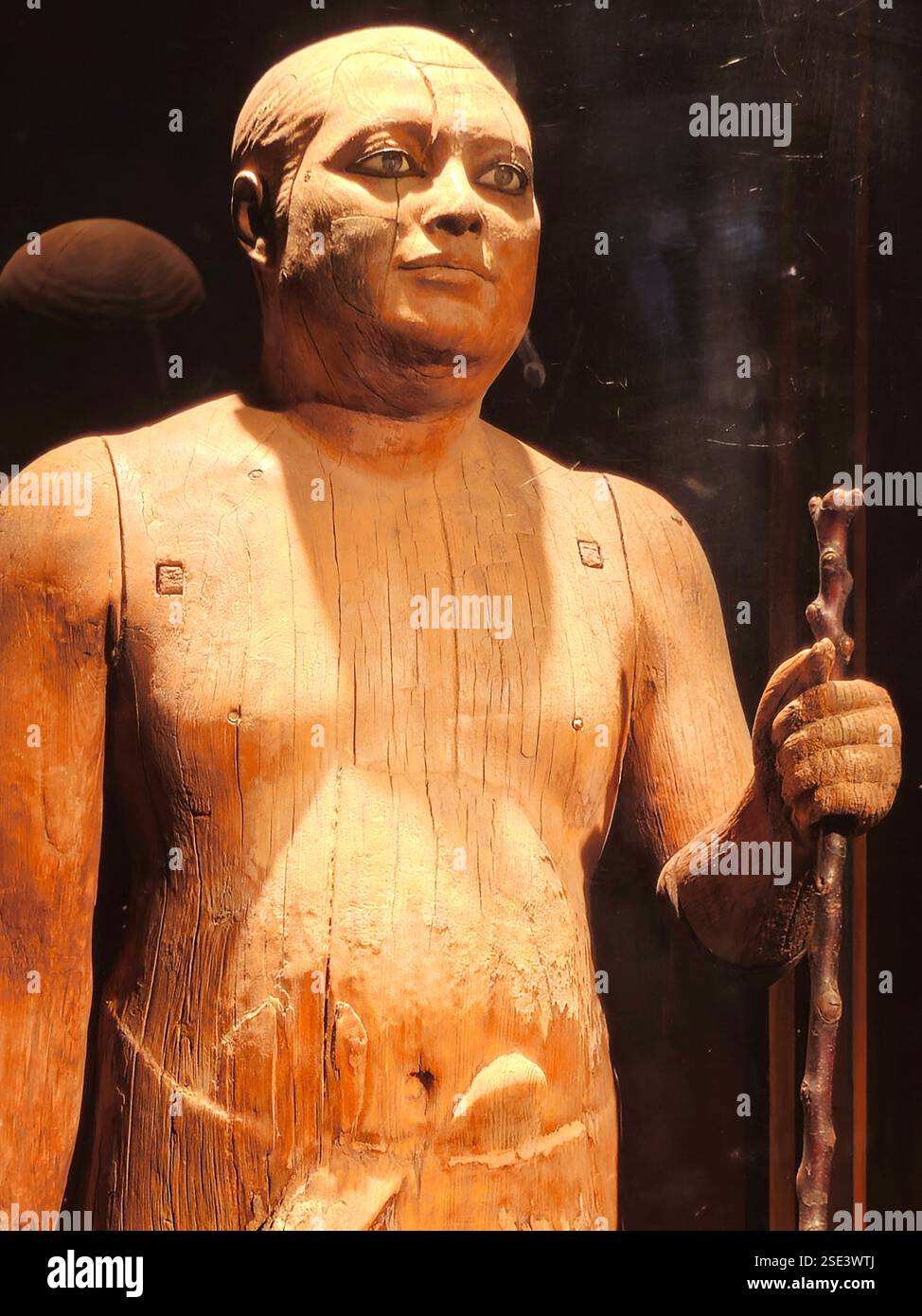 Cairo, Egypt, February 1 2025: The wooden statue of Kaaper Ka’aper ...