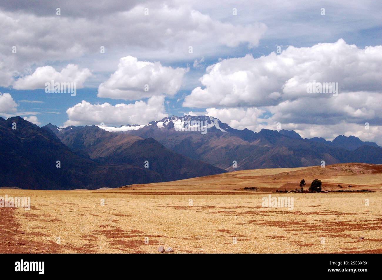 Majestic Andes mountain range in Peru with a stunning snow-covered peak ...