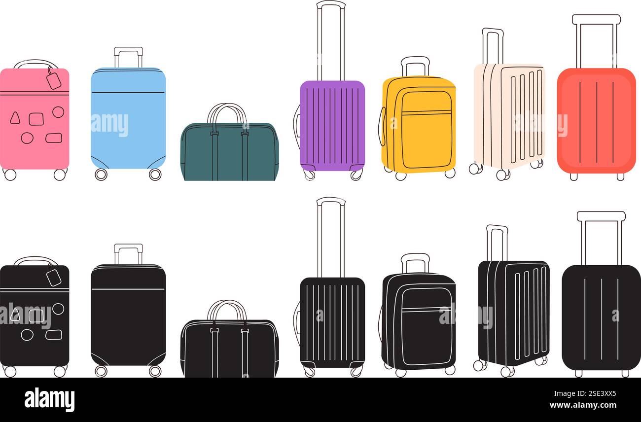 Family packing suitcases Cut Out Stock Images & Pictures - Alamy