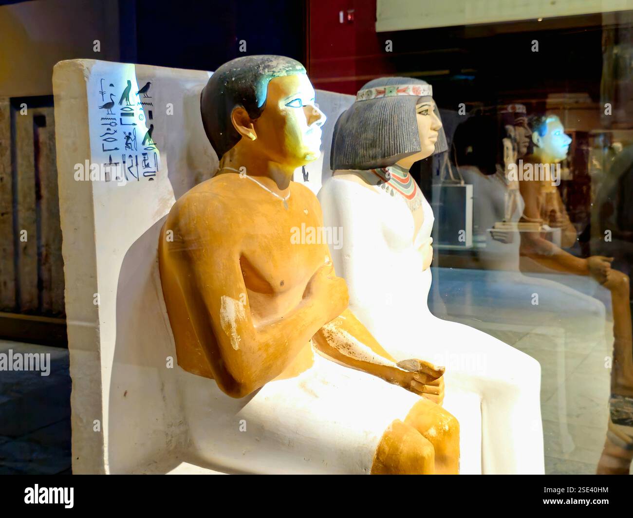 Cairo, Egypt, February 1 2025: Rahotep and Nofret (2575-2550 BC) inside ...