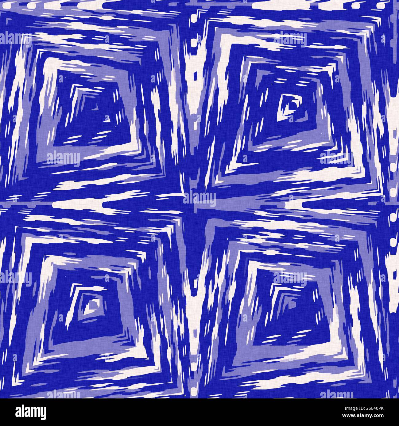 Geometric indigo shape seamless pattern. Irregular hand drawn batik ...