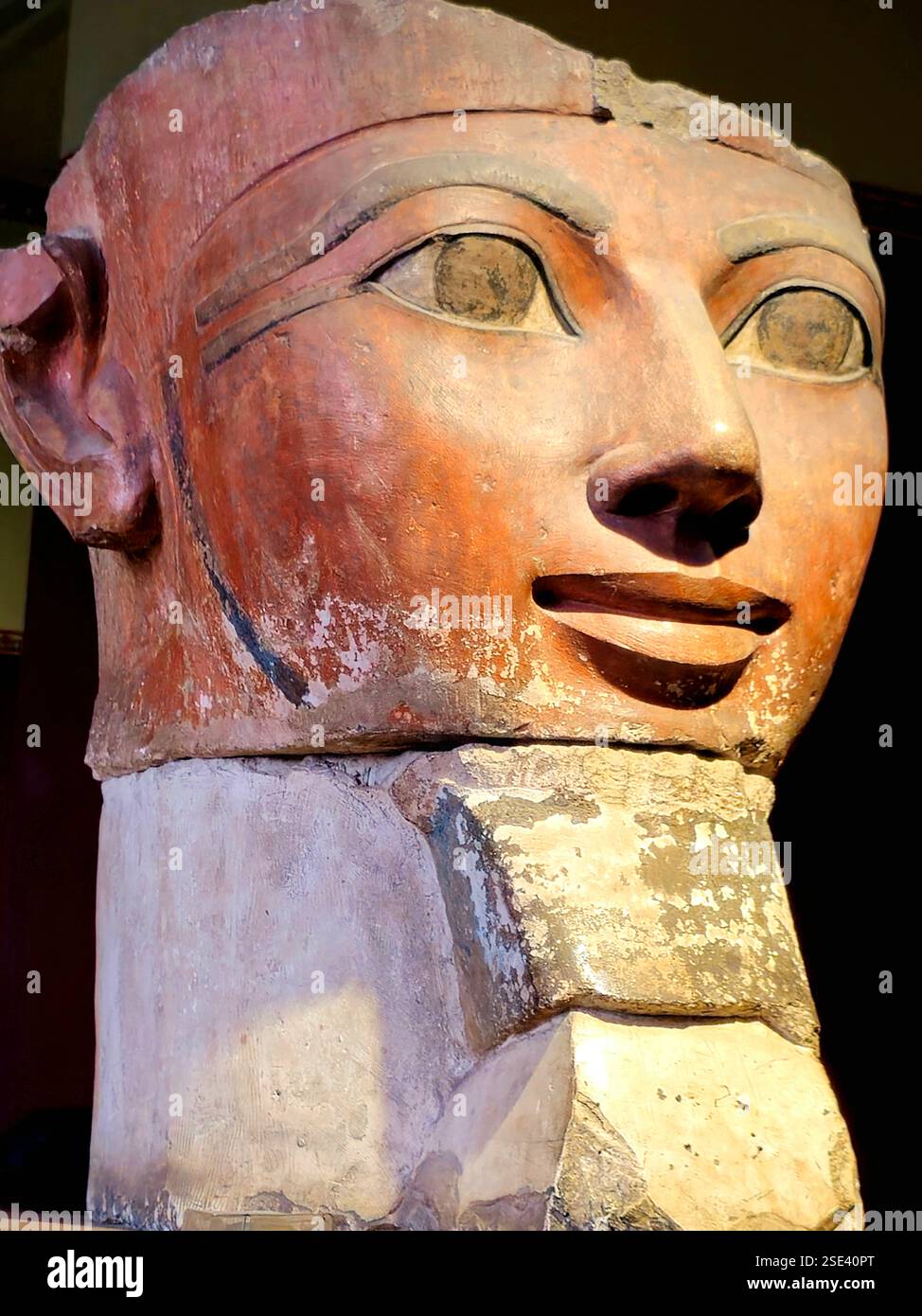 Cairo, Egypt, February 1 2025: The Head of Queen Hatshepsut inside the Egyptian or Cairo Museum ...