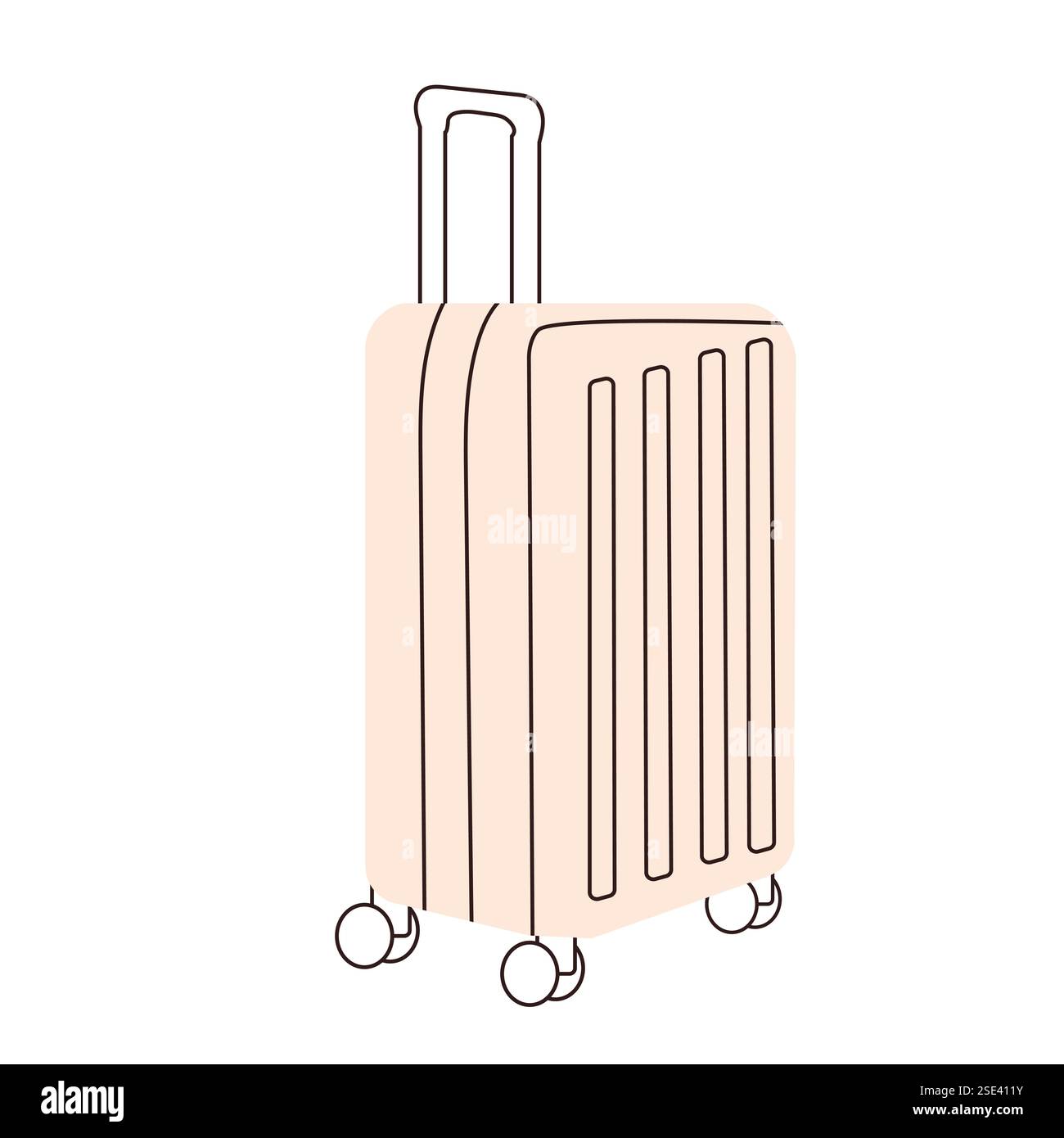 suitcase on white background in doodle style isolated vector Stock ...