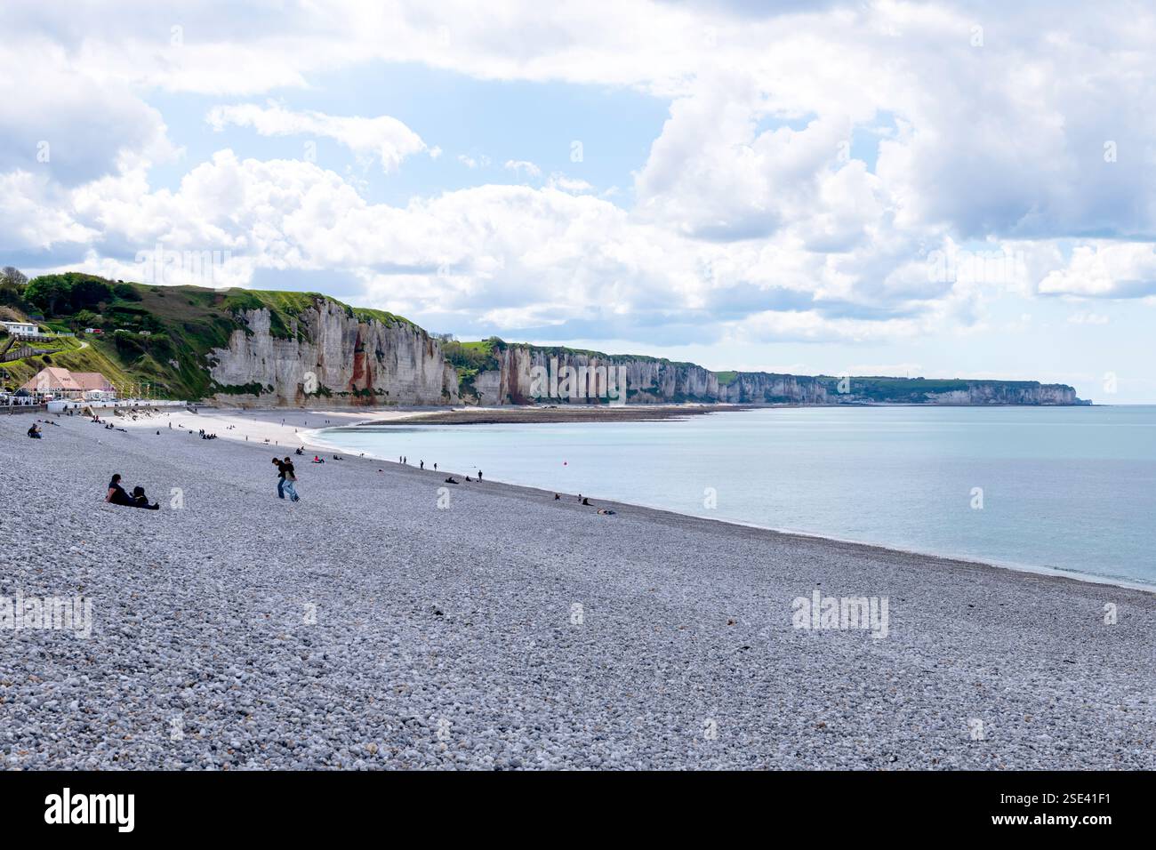 The beach and cliffs at Fecamp, Seine-Maritime, Normandy, France Stock ...