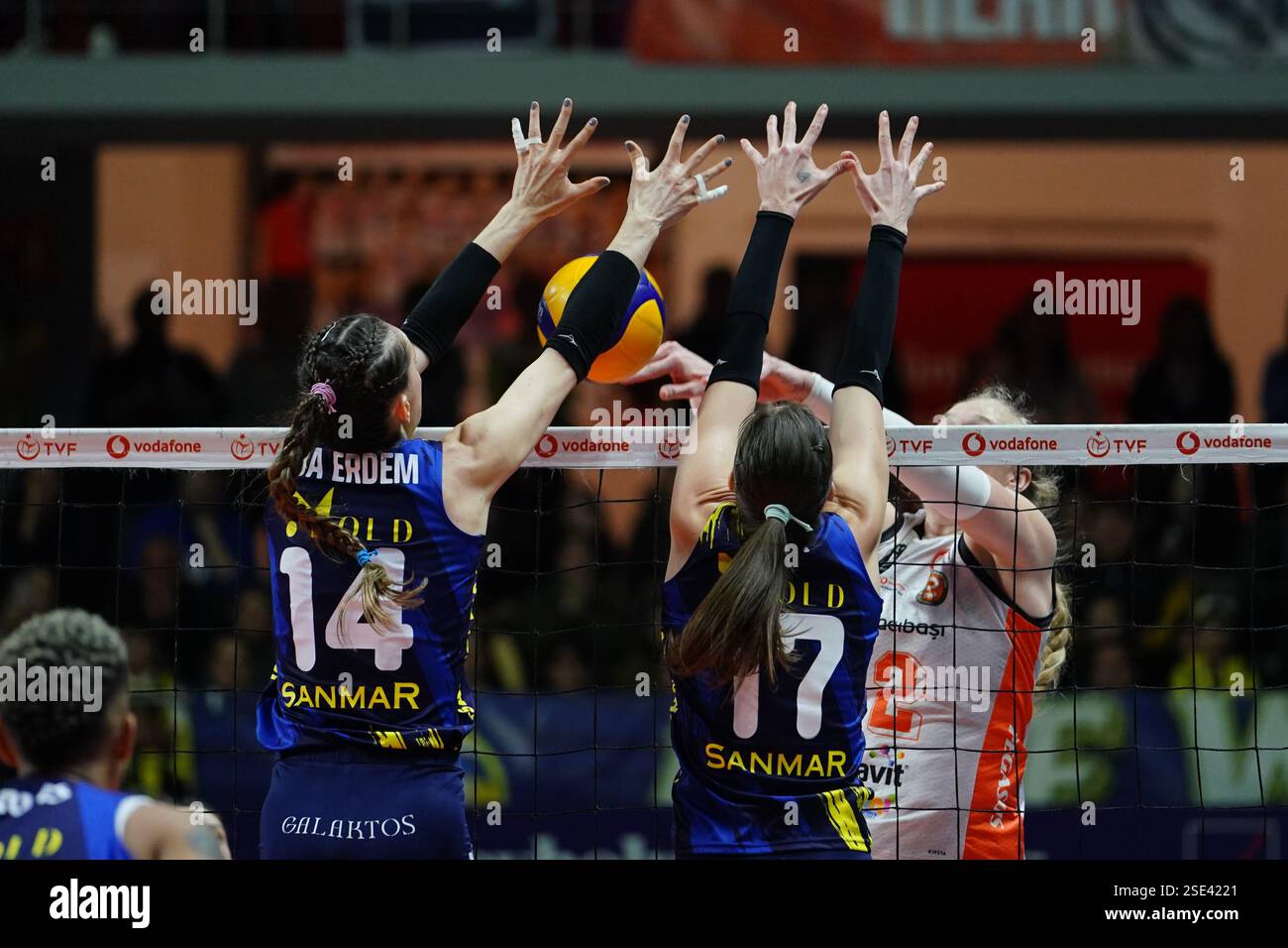 ISTANBUL, TURKIYE - JANUARY 26, 2025: Eda Erdem Dundar and Bojana Drca ...