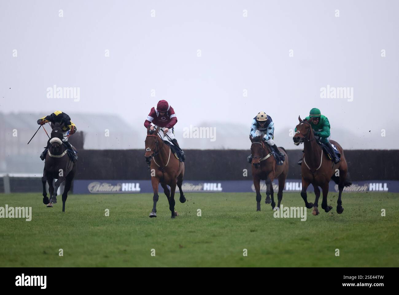 Master Chewy ridden by Sam Twiston-Davies (second left) on their way to ...