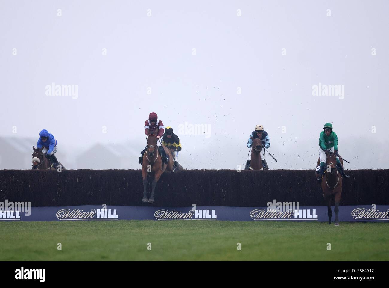 Master Chewy ridden by Sam Twiston-Davies (second left) on their way to ...