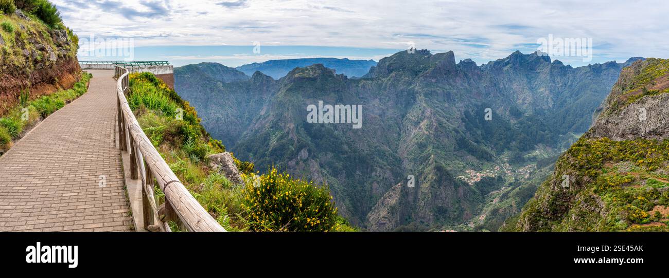 Scenic panoramic view from Miradouro do Paredao on a summer morning ...